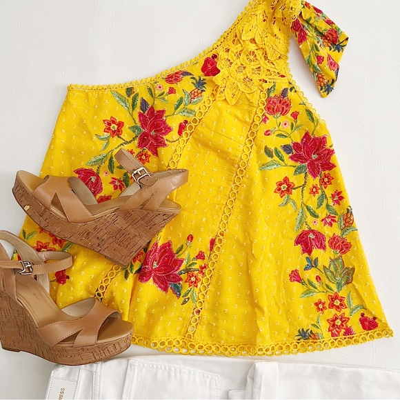 FARM Rio | Tops | Farm Rio Flower Dream One Shoulder Top | Poshmark
